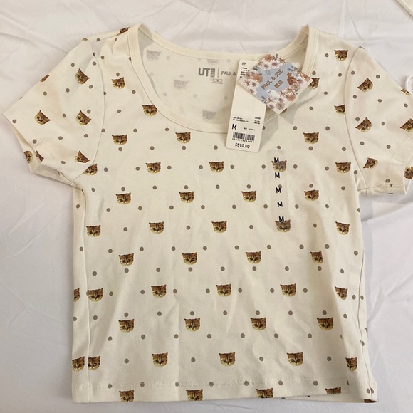 Tops | Uniqlo Pauljoe Cat Crop Top | Poshmark